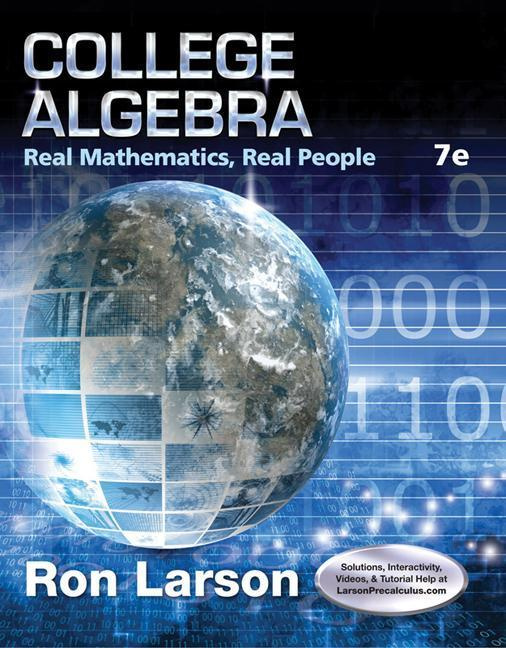 Algebra and Trigonometry Real Mathematics, Real People By Ron Larson 7e