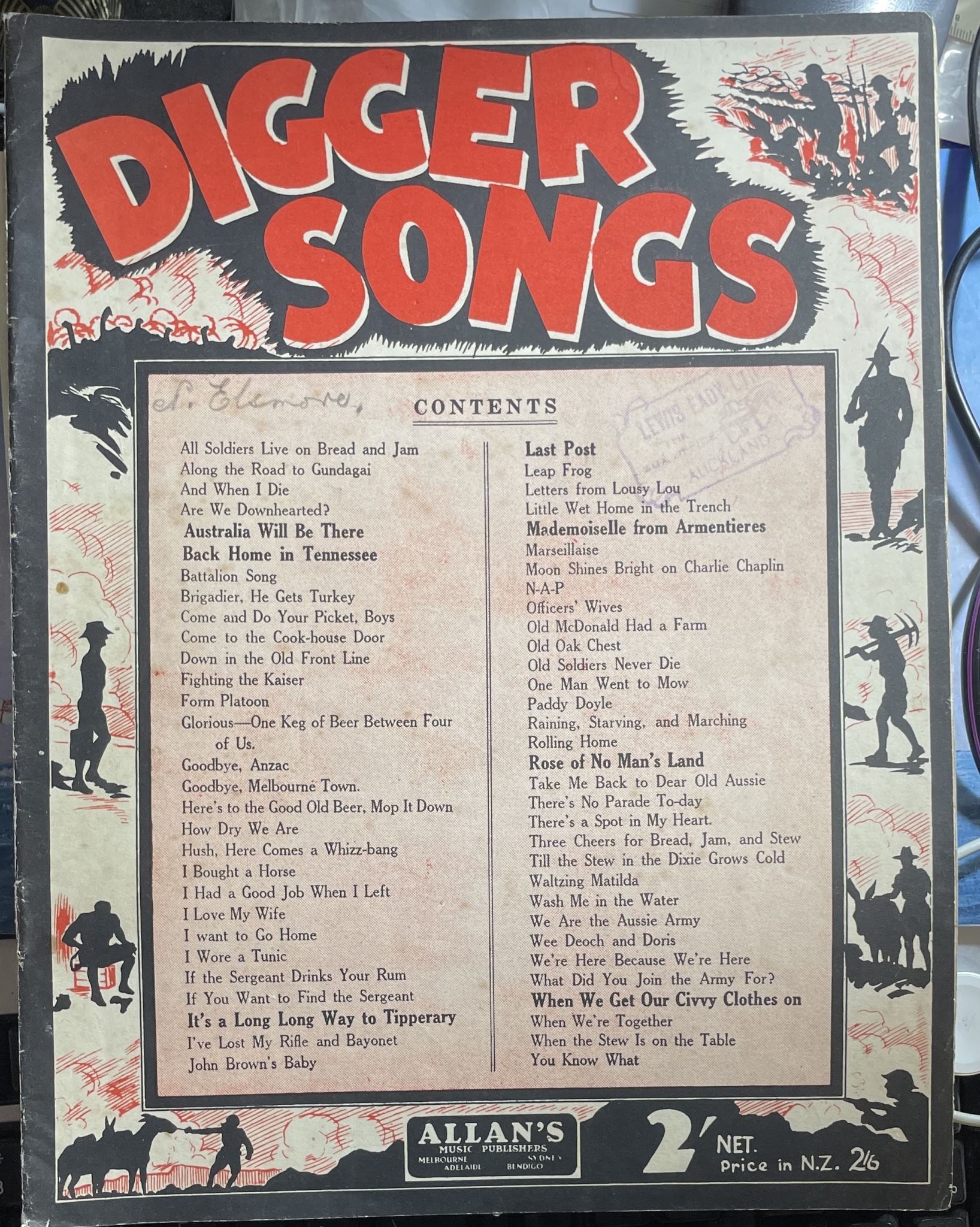 An Album of Digger Songs "Songs The Diggers Sang" Music sheet